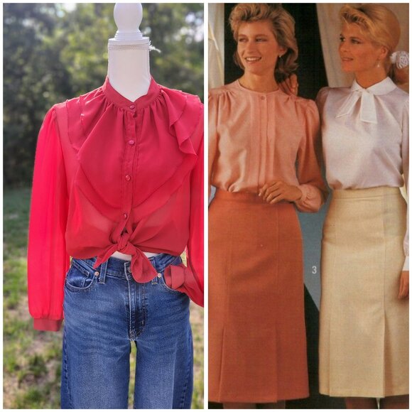 Vintage | Tops | Authentic Vintage Terry Chicago 7s 80s Red Ruffle ...